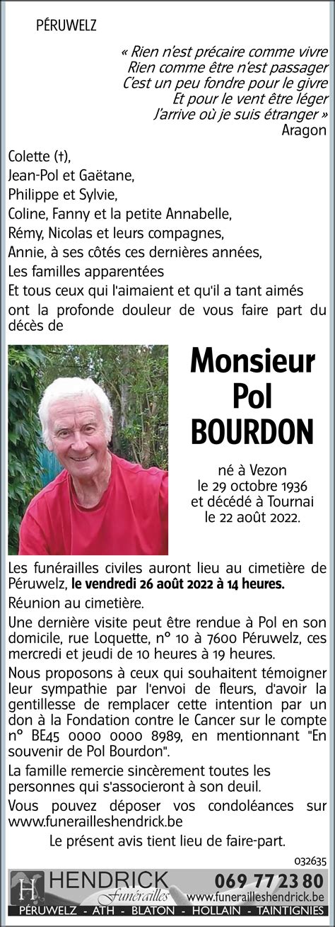 Pol Bourdon 22082022 Avis Nécrologique