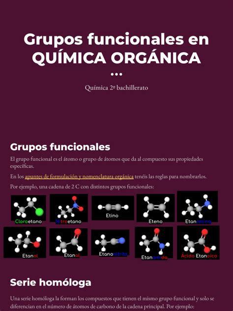 Resumen Grupos Funcionales Orgánicos Descargar Gratis Pdf Grupo