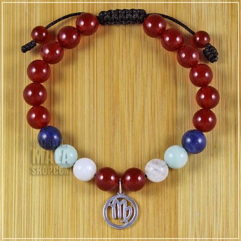 Virgo Zodiac Bracelet With Carnelian Amazonite Sodalite And Moonstone