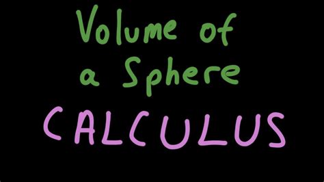 Volume Of A Sphere Derived With Calculus Youtube