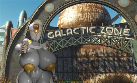 Rule 34 3d Assaultron Breasts Fallout Fallout 4 Female Glowing Eyes Grey Skin Huge Breasts