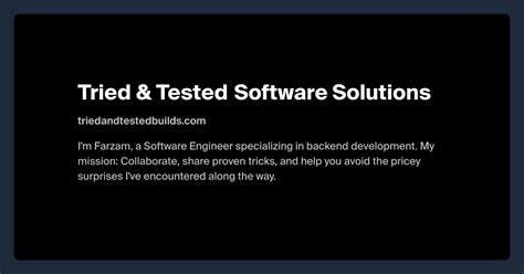 Tried And Tested Software Solutions