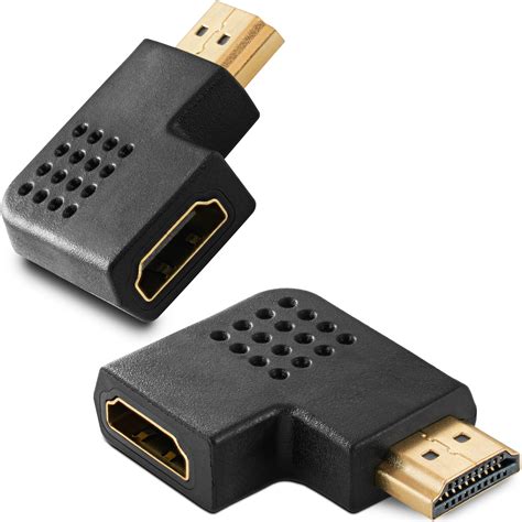 Hdmi Winkelstecker 270 ° Horizontal Stecker Auf Buchse Schwarz