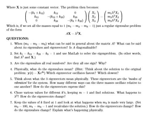 APPLICATION Eigen Vectors Modes Of Vibration Ha Mo Chegg