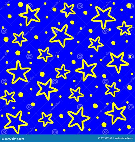 Stars On Blue Background Background With Yellow Stars Night Star Sky