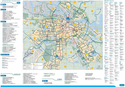 Amsterdam Metro Tram And Bus Map Bus Map Map Amsterdam