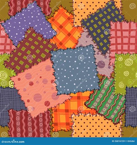 Seamless Of Colorful Patchwork Stock Vector Illustration Of Form Retro 26816159