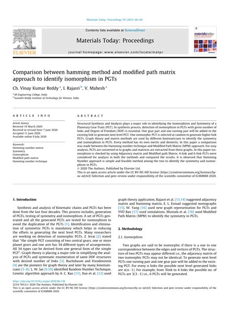 Pdf Comparison Between Hamming Method And Modified Path Matrix