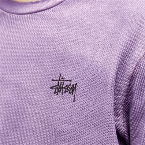 Stussy Long Sleeve Basic Stock Thermal T Shirt Lavender End Us