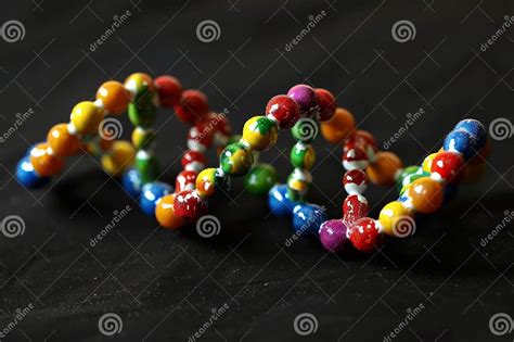 Multicolored Beaded Dna Structure Presenting The Complexity And Beauty