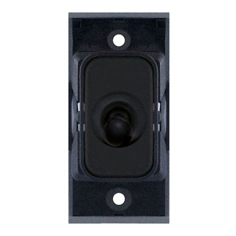 SGRID360 158 10 2 Way Toggle Switch Module Matt Black With Black Insert Selectric UK