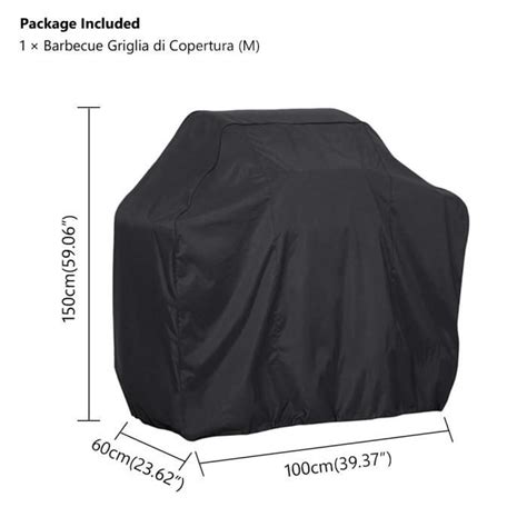 M 100x60x150cm Housse de barbecue étanche Anti poussière pluie UV pour barbecue au gaz au