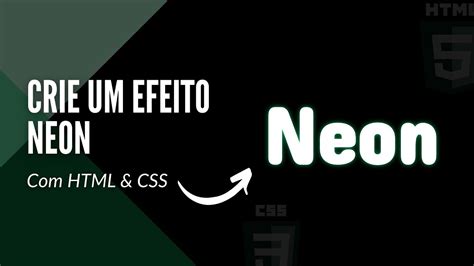 Crie Agora Um Efeito Neon Com Html And Css Youtube