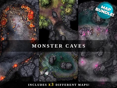Caves Battlemap 40x30 Dnd 5e Digital Map Jpeg Etsy