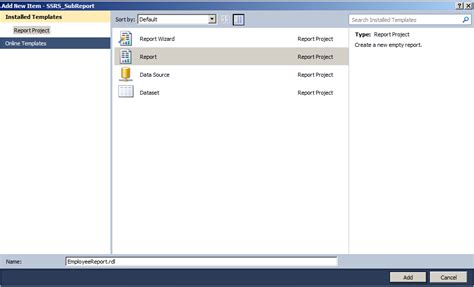 Sub Report Using SSRS