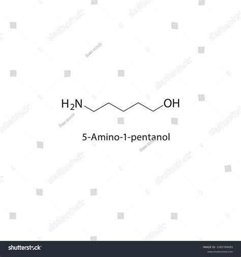 5 Amino 1 Pentanol Skeletal Structureamino Alcohol Compound Schematic