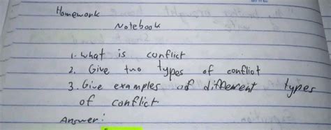 Homework Notebook 1 What Is Cunflict 2 Give StudyX