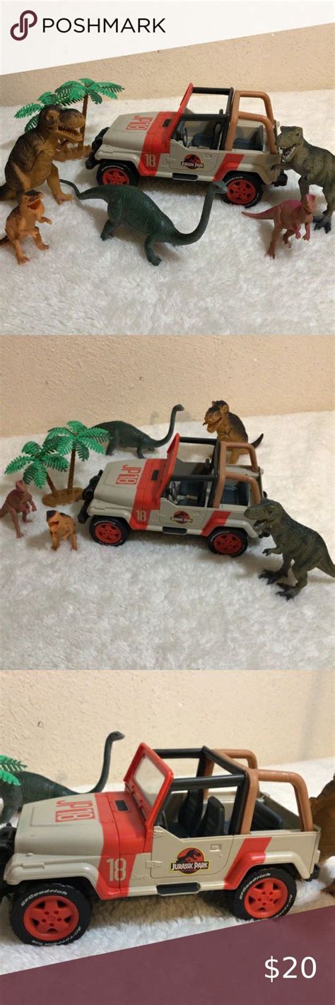 Jurassic Park Jeep With Dinosaur Figures Dinosaurs Figures Jurassic