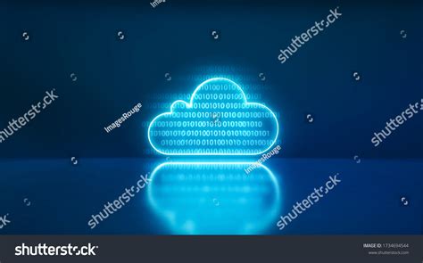 Big Data Neon Light Icon Background Stock Illustration 1734694544