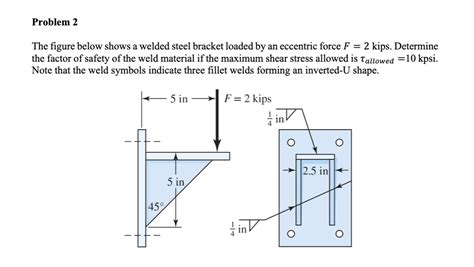Solved The Figure Below Shows A Welded Steel Bracket Loaded Chegg
