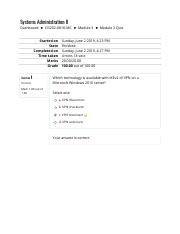Module Quiz Review Pdf Systems Administration II Dashboard CIS MC Module Module