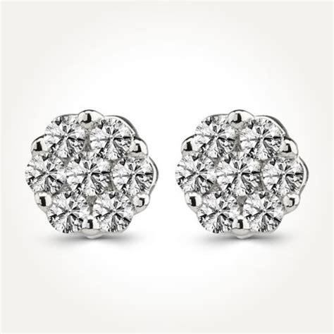 14K White Gold Fancy Earrings 0 08 CT T W Spence Diamonds