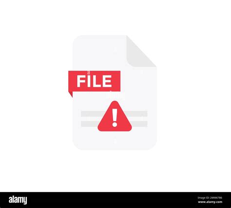 Red Triangular Warning Icon On File Document With Cautious Error Logo