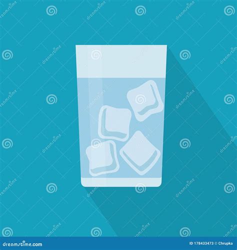 Glass Of Water With Ice Cubes Stock Vector Illustration Of Cocktail
