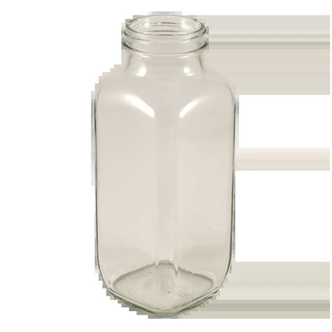 16 Oz Clear Glass French Square Bottles Kaufman Container