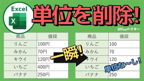 5分で覚えるエクセルで単位を消すための超簡単な方法Excel YouTube