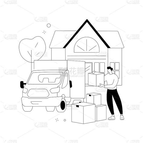 搬家服务抽象概念矢量插图