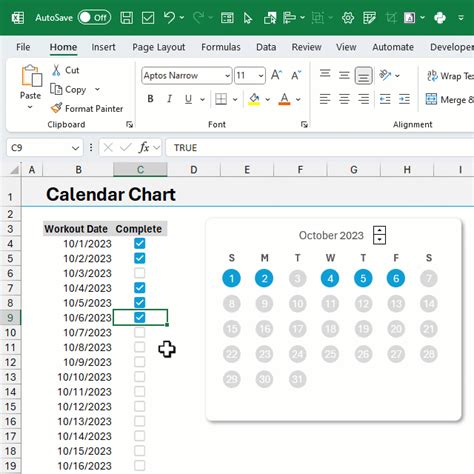 Excels New Checkbox Feature Goes Great With My Calendar Chart As You