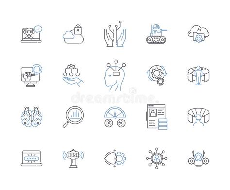 Sales Automation Line Icons Collection Efficiency Prospecting Pipeline Conversion Outreach