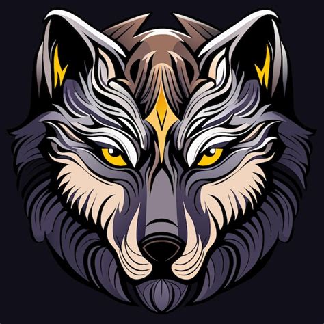 Premium Vector Wolf Face Concept Art Vector Graphic Design