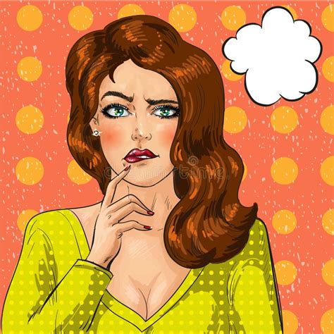 Wektorowy Retro Ilustracyjny Wystrzał Sztuki Komiczki Styl Nudna Kobiety S Twarz Ilustracja