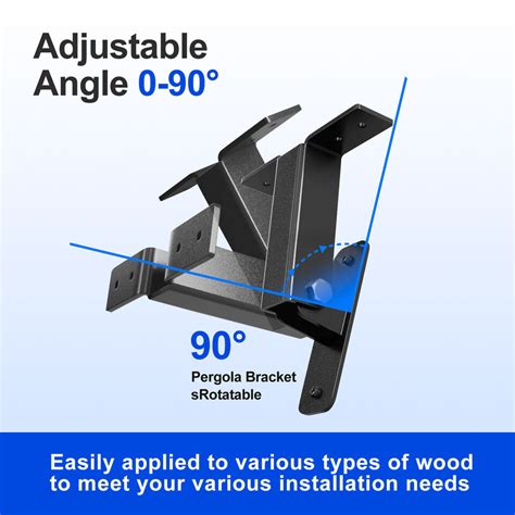 3x Roof Riser Bracket Adjustable Angle Pergola Roof Riser Beam Bracket