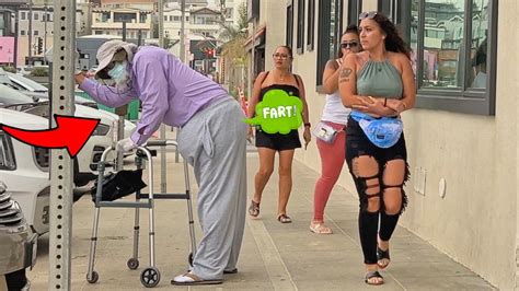 Fat Old Man Wet Fart Prank On Women At The Beach Youtube
