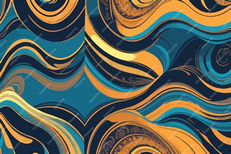 Premium Vector Abstract Aquatic Reverie Waves Of Beauty In Flat