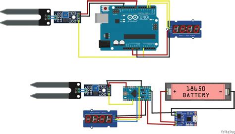 Автономный датчик влажности почвы схема Аппаратная платформа Arduino