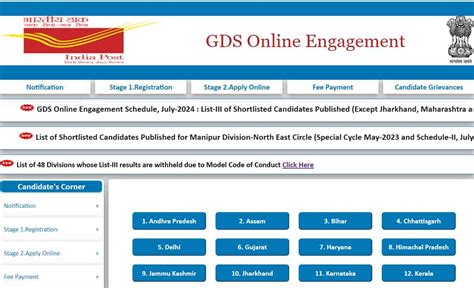 India Post GDS 3rd Merit List 2024 OUT सभ रजय क इडय पसट