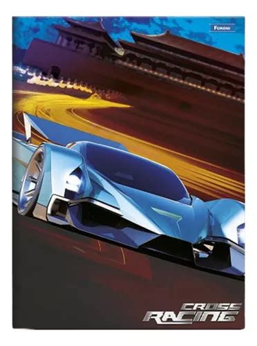 Caderno Brochura Capa Dura Cross Racing Foroni 80 Folhas