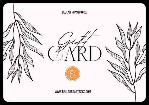 Beulah Roasting Co Digital T Card