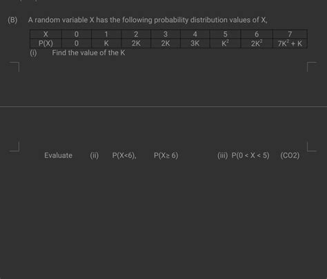 B A Random Variable X Has The Following Studyx