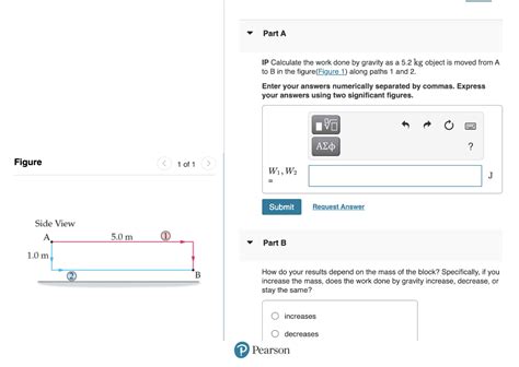 Solved Part A IP Calculate The Work Done By Gravity As A Chegg