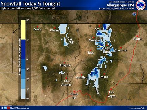 Us Chart Shows Snowfall Amounts Of 2 To 6 Inches Above 9 500 Feet In