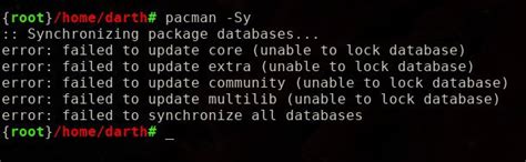 Pacman Error Could Not Lock Database File Exists Hacking Utilsc