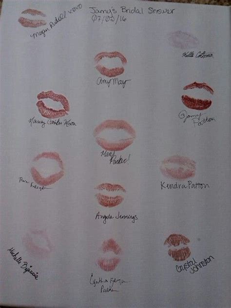 Bridal Shower Lipstick Kisses On Canvas With Signatures