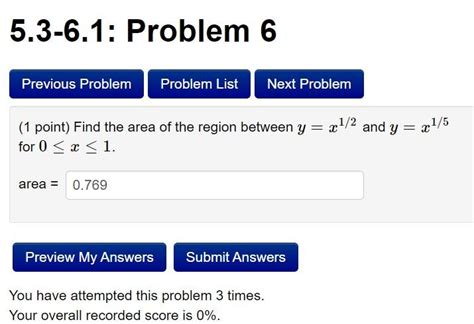 Solved 1 Point Find The Area Of The Region Between Y X1 2