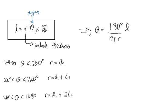 Geometry What Is The Formula For Winding And Unwinding A Spool With