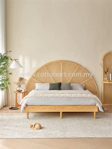 Wooden Bed Frame With Rattan Netting Malaysia Kuala Lumpur Kl